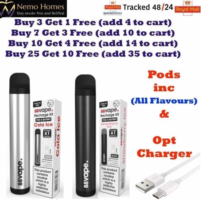 88Vape Recharge Vape Kit and Pods - Nemo Homes